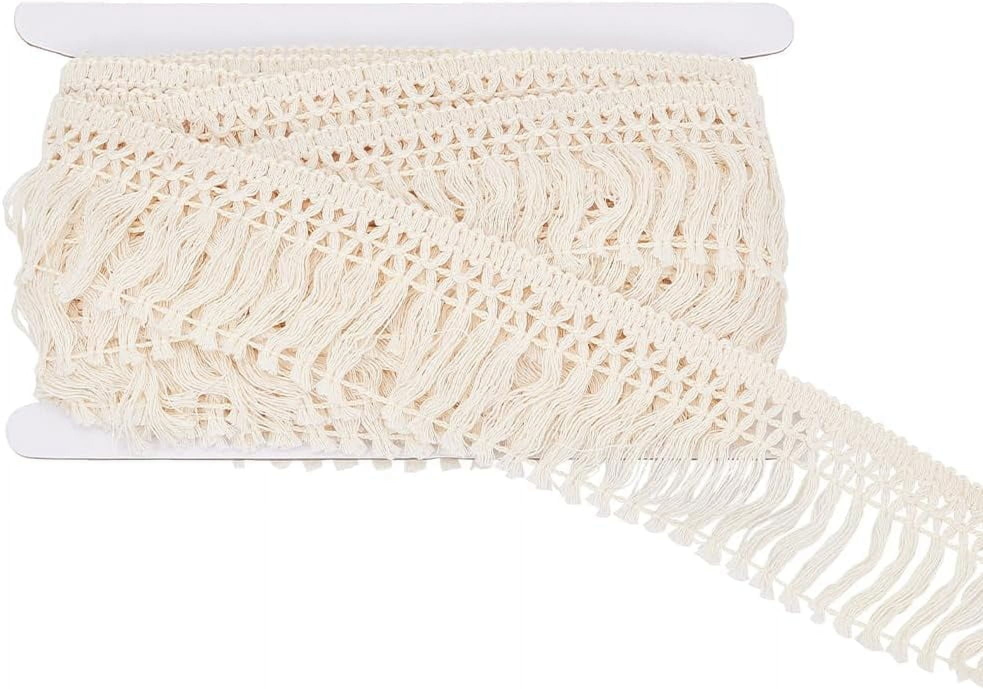 10 Yards Tassels Trim Antique White Tassel Lace Ribbon Cotton Fringe ...