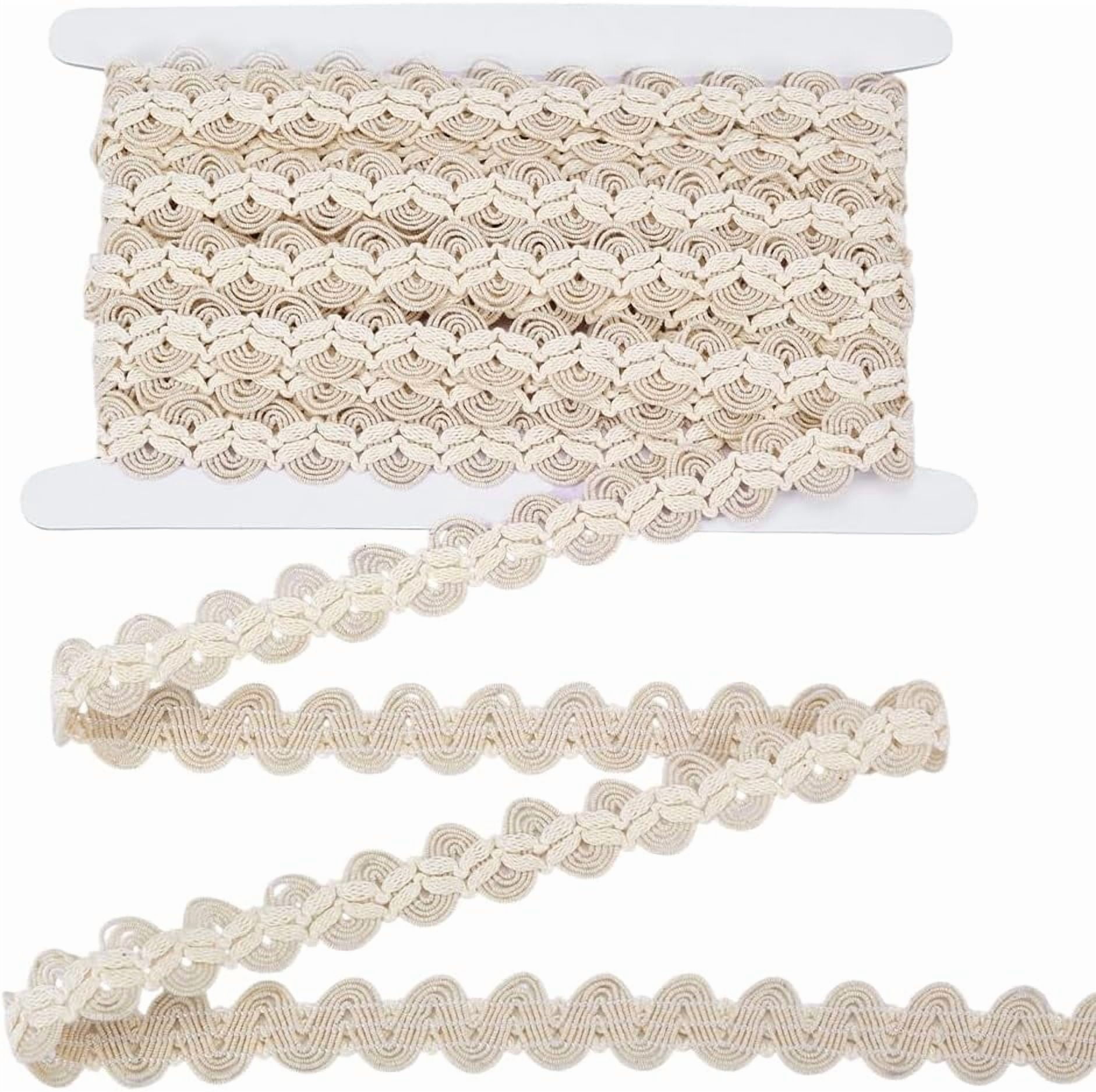 10 Yards Wave Bending Fringe Trim 7/8 inch Wide Cotton Wavy Lace Trim ...