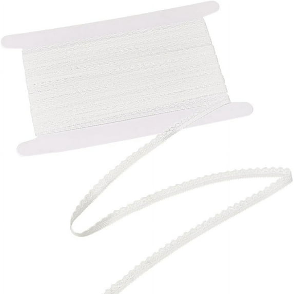 10 Yards White Chinlon Elastic Lace Trim Ribbon Wavy Floral Edging ...