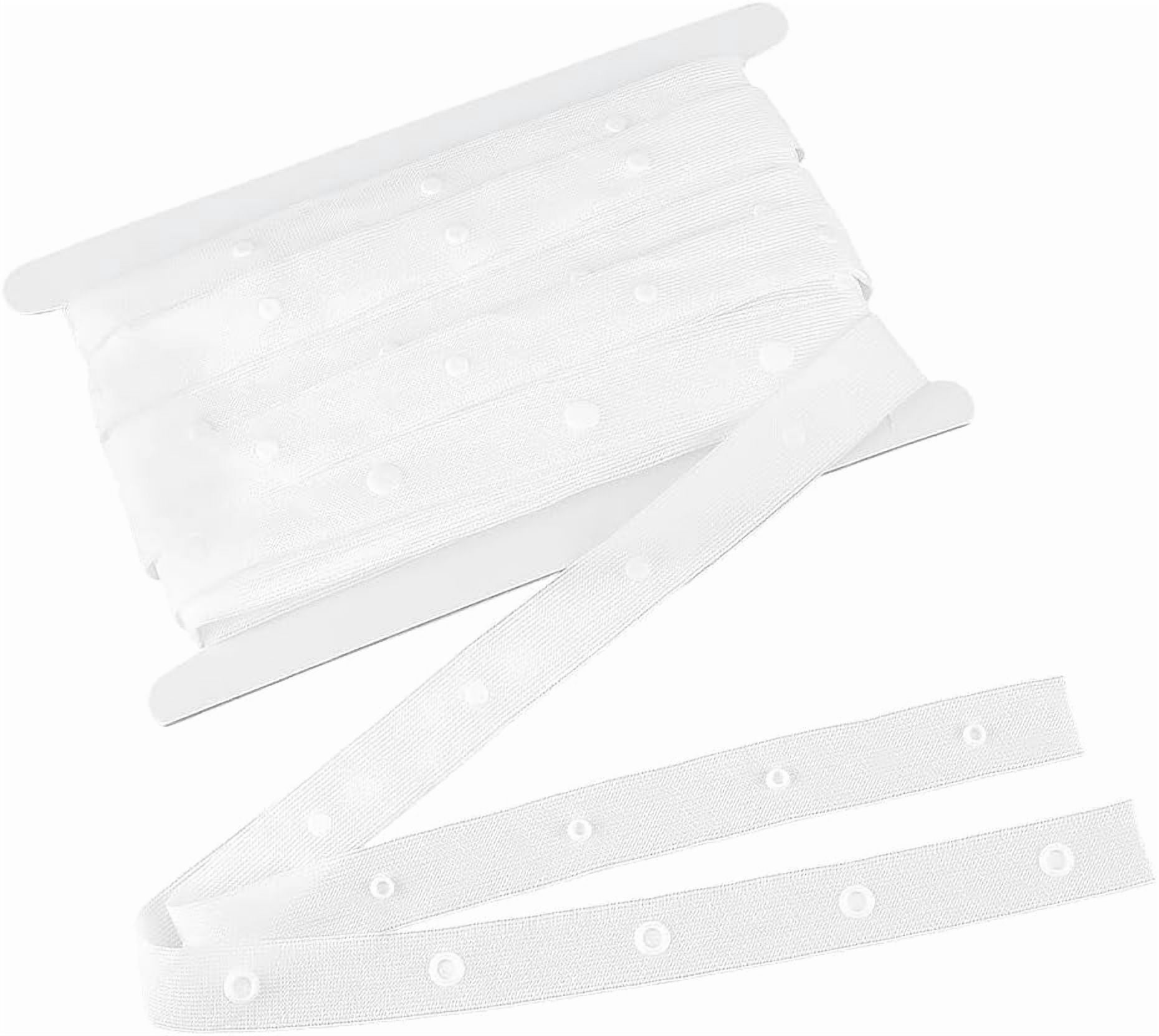 10 Yards White Snap Button Tape Plastic Sewing Snaps Fasteners Sew on ...