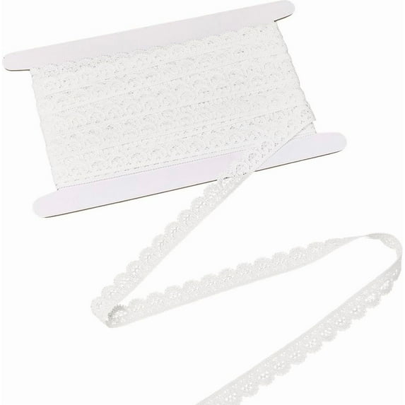 10 Yards White Stretchy Lace Ribbon Elastic Vintage Wavy Trimming ...