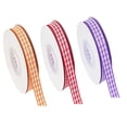 10 Yards x 0.4 Inch Gingham Ribbon, 3-Pack Polyester Satin Ribbon for ...