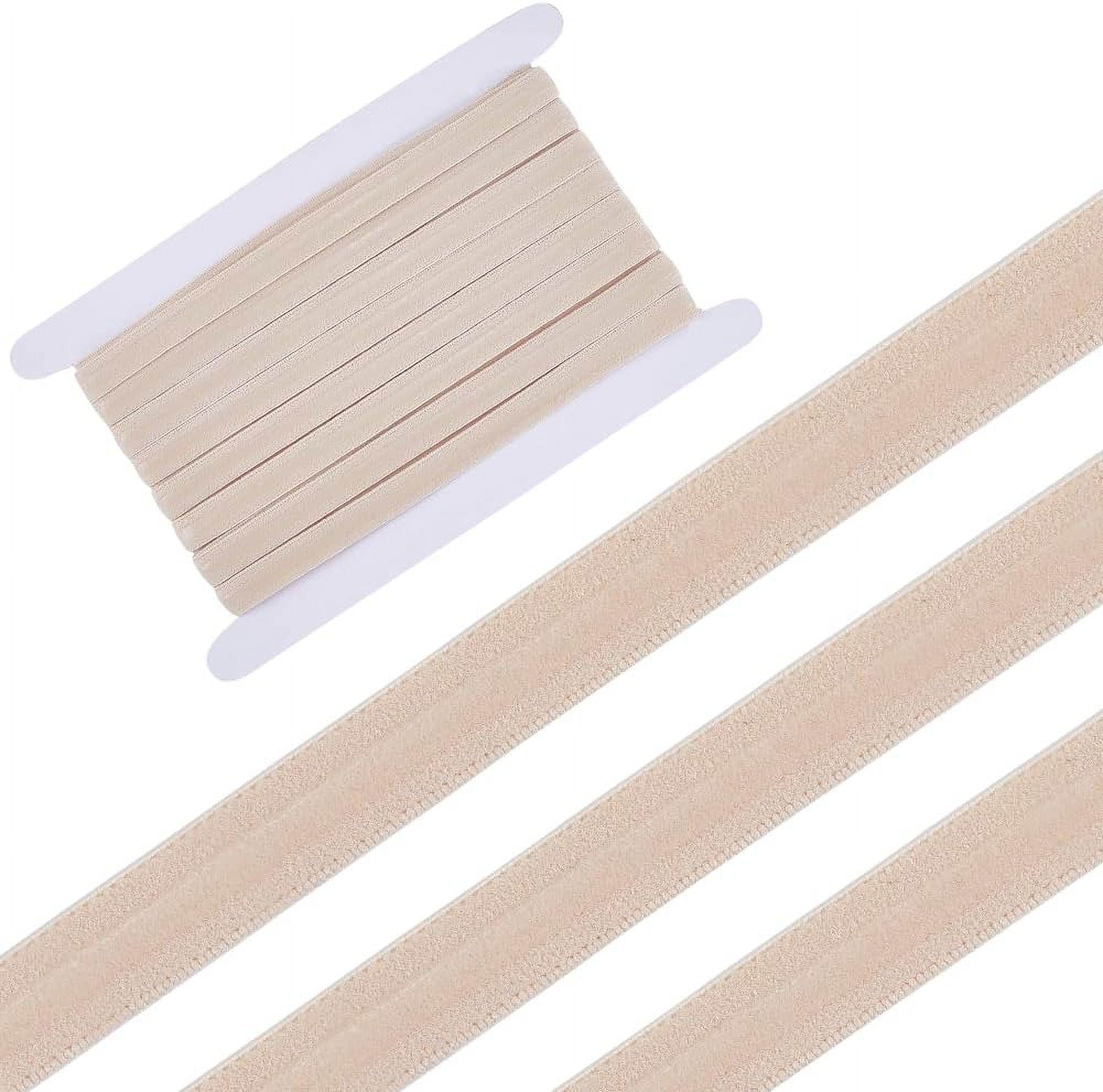 10 Yards x 0.47" Non-Slip Elastic Band Gripper Tape Ribbon Roll with 5mm Rubber Stretch Strap ...