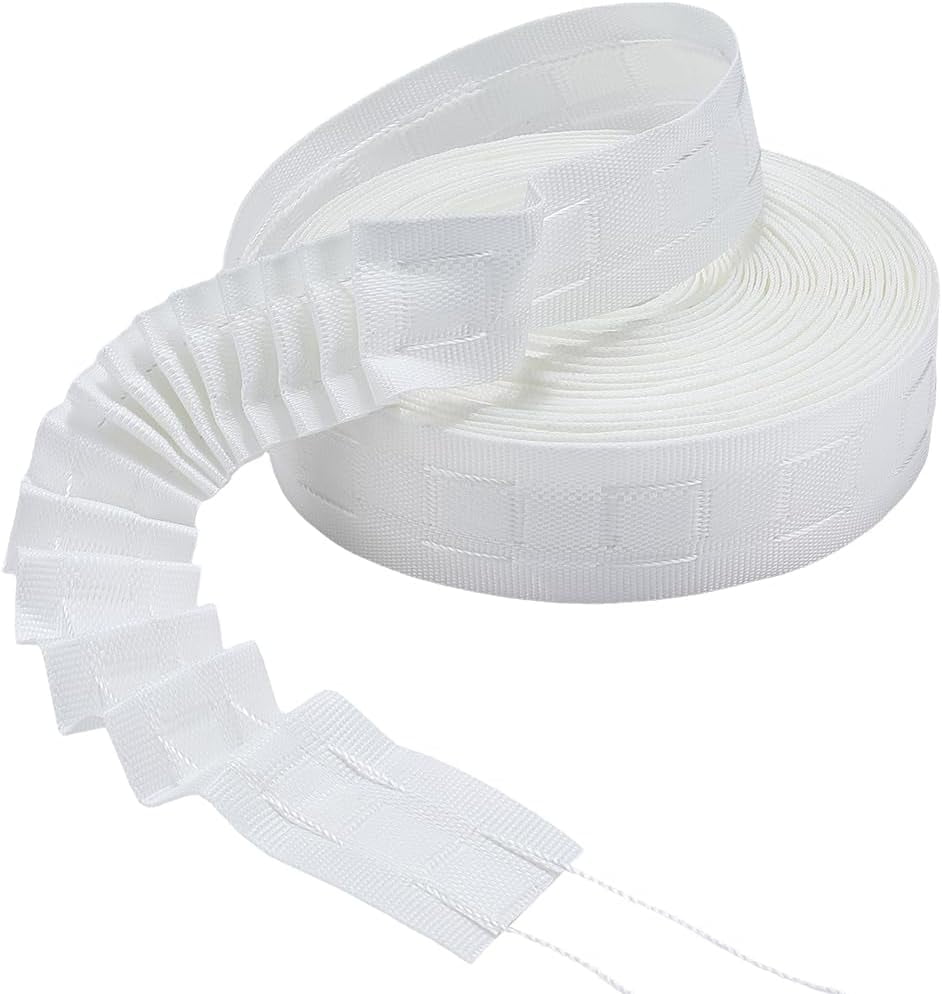 10 Yards x 1 inch Curtain Pleating Tape White British Style Curtain ...