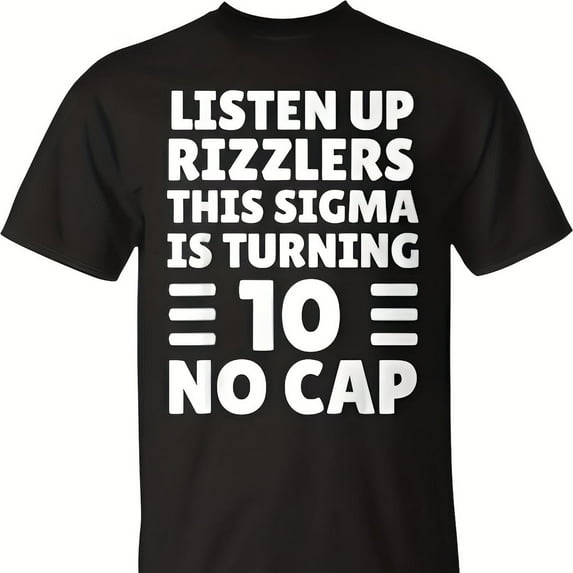 10 Year Old Birthday Rizz Si Brain Rot T-Shirt Aesthetic Y2K Style ...