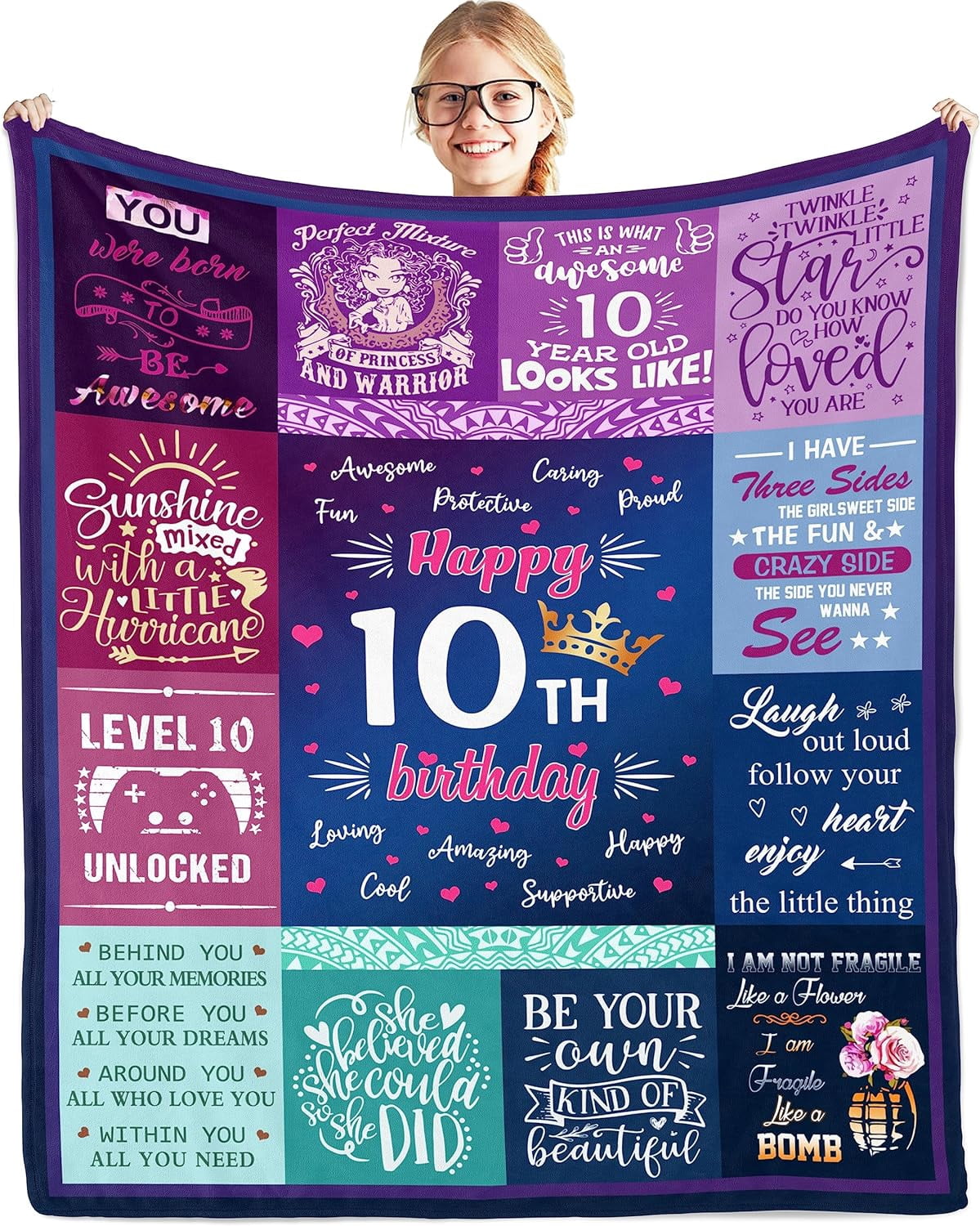 10 Year Old Girl Birthday Gifts, 10th Birthday Gifts for Girls Throw ...