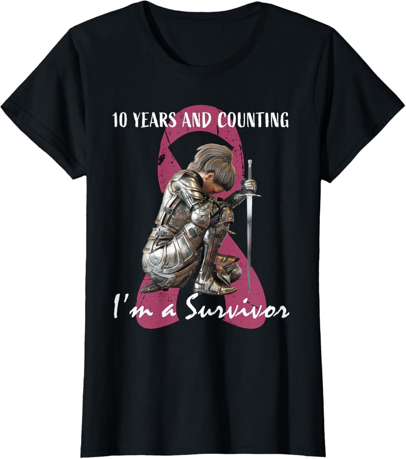 10 Years Cancer Free Gifts 10 Year Breast Cancer Survivor T-Shirt ...