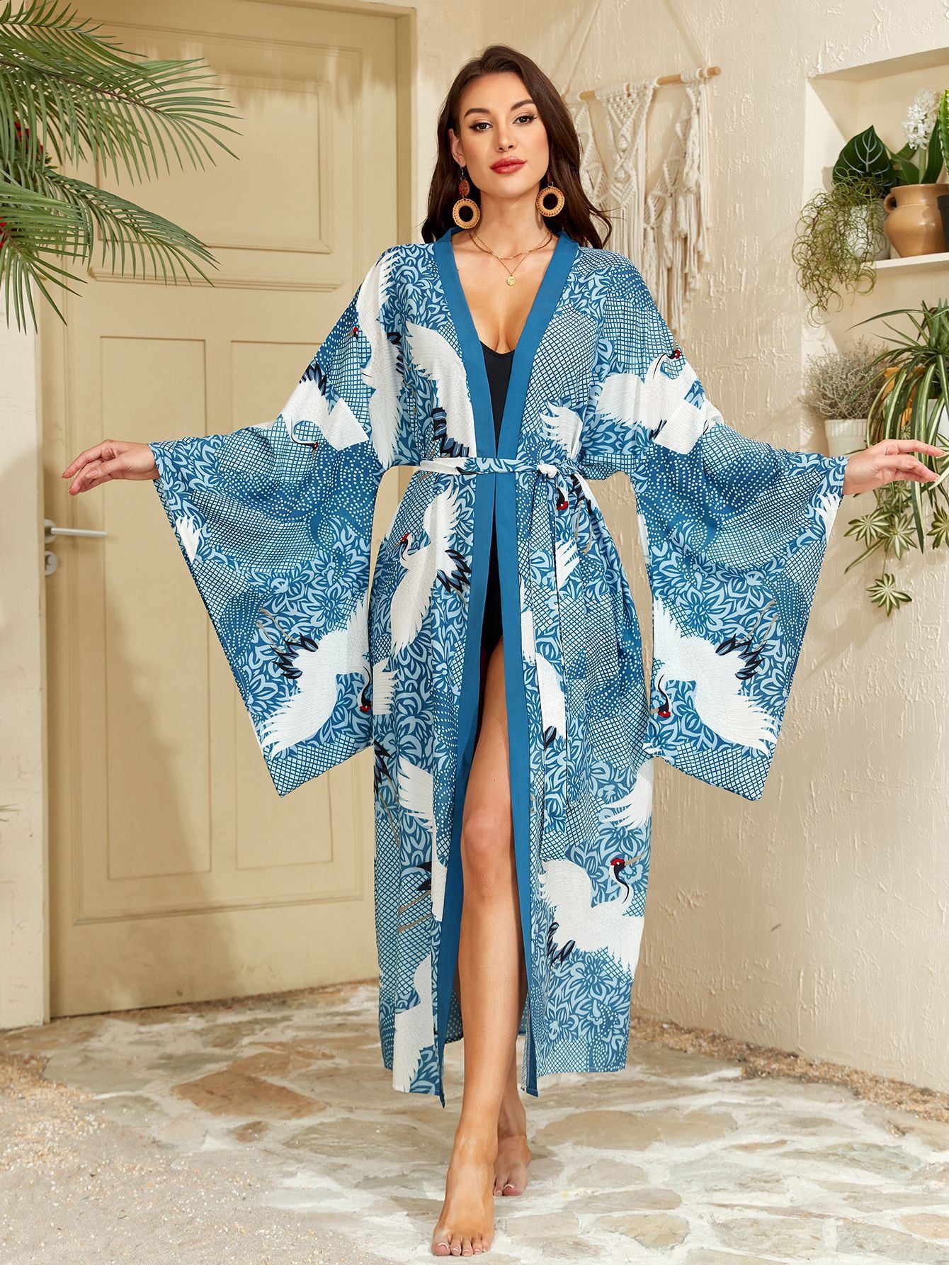 10-color new cardigan kimono, sexy loose-fitting bathrobe, swimsuit ...