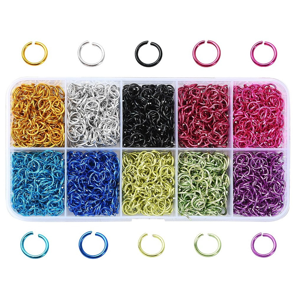 10 colors Aluminum Wire Open Jump Rings Mixed color 20 Gauge 6x0.8mm ...