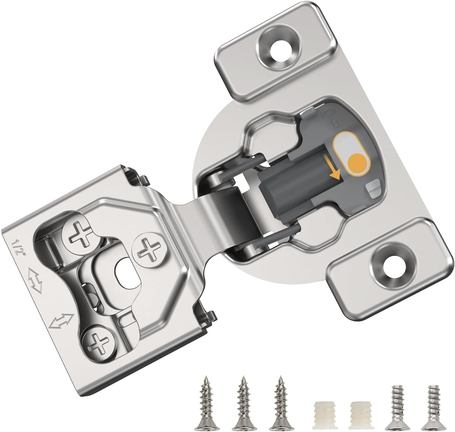 10 count 1/2" Small Overlay Concealed Frame Hinges, 105? Open Angle 4 ...