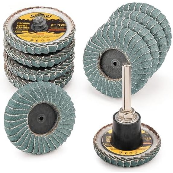 10 count 120 Grit Curved Flap Disc 2 Inch Roll Lock Quick Change ...