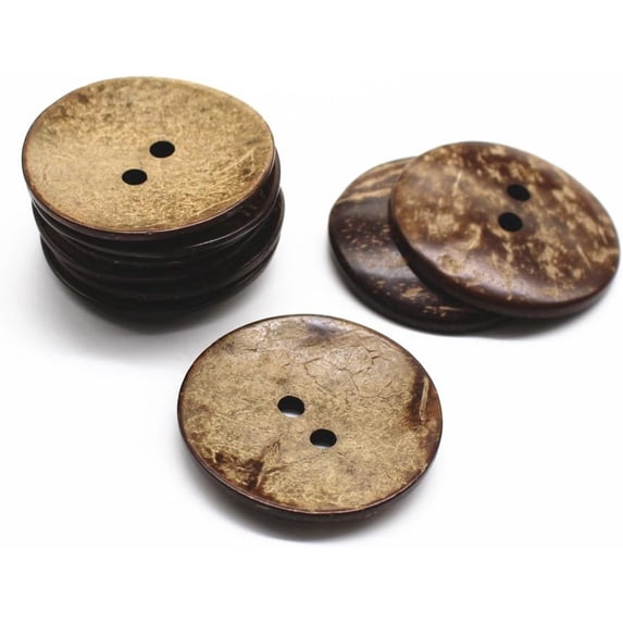 10 count Coconut Shell Buttons 2 Inch 50MM Large Coconut Buttons for ...