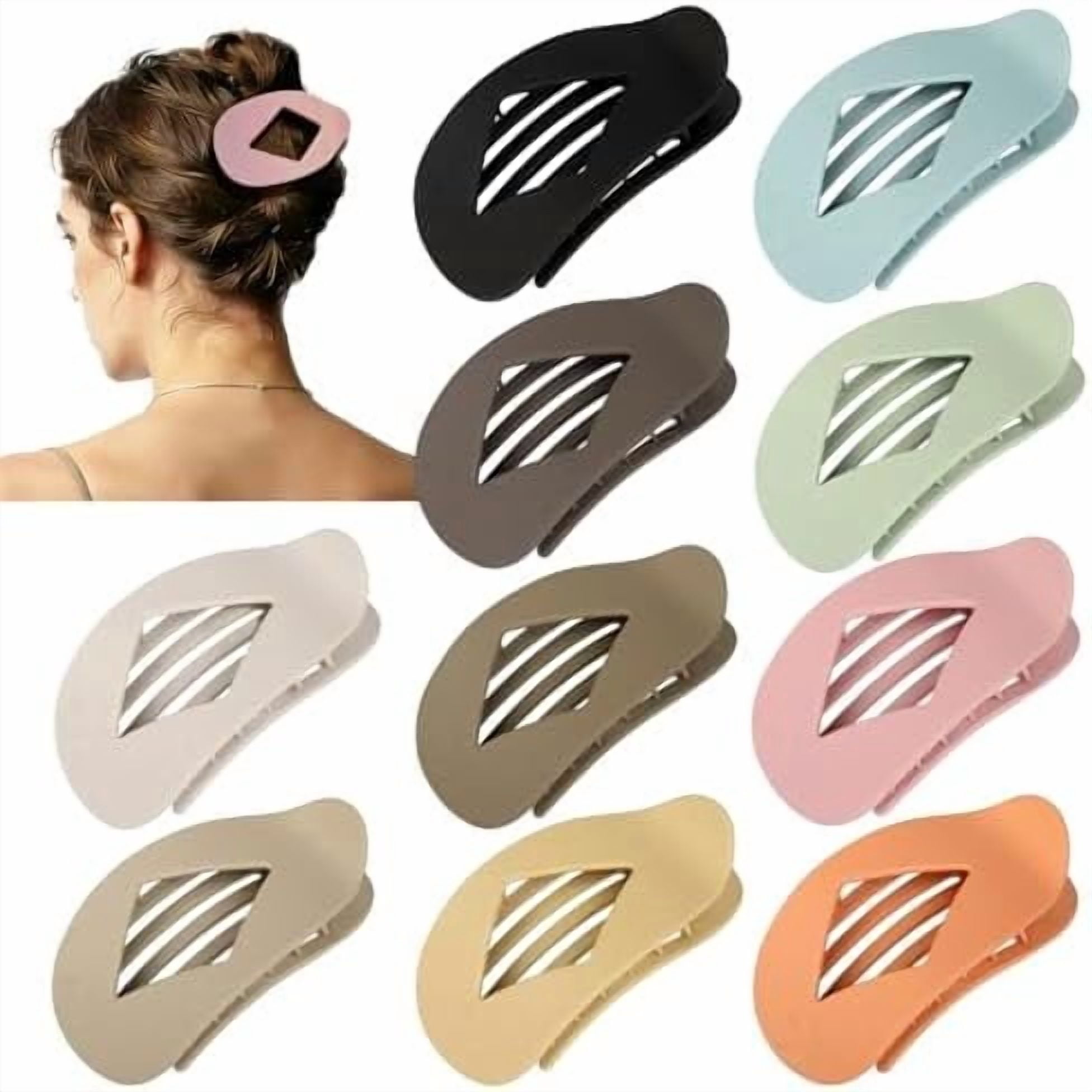 10 count Hair Clips for Women - Medium Matte Flat Hair Claw Clips, 4.2 ...