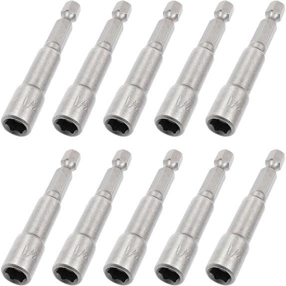 10 count Hex Power Hex 1/4 Inch, Drill Bit Nut Driver Extension Socket ...