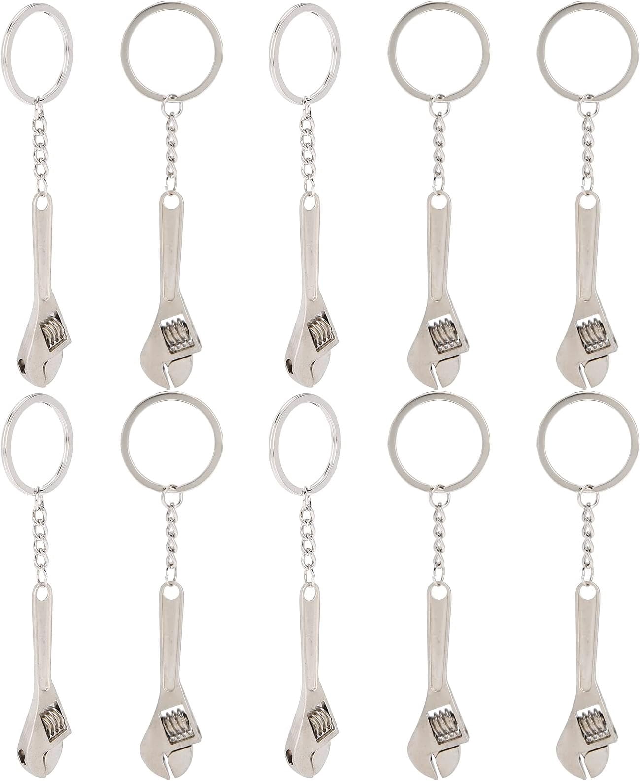 10 count Mini Wrench Tool, Ti Alloy Wrench Keychains Metal Spanner ...