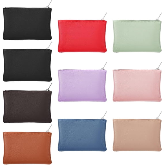 10 count Purse Portable PU Leather Purse Pouch Mini Card Holder Wallet ...