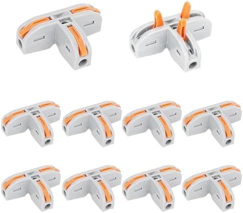 10 count T-Tap Lever Wire Connectors Kit 3 Way Electrical Wire Splitter ...