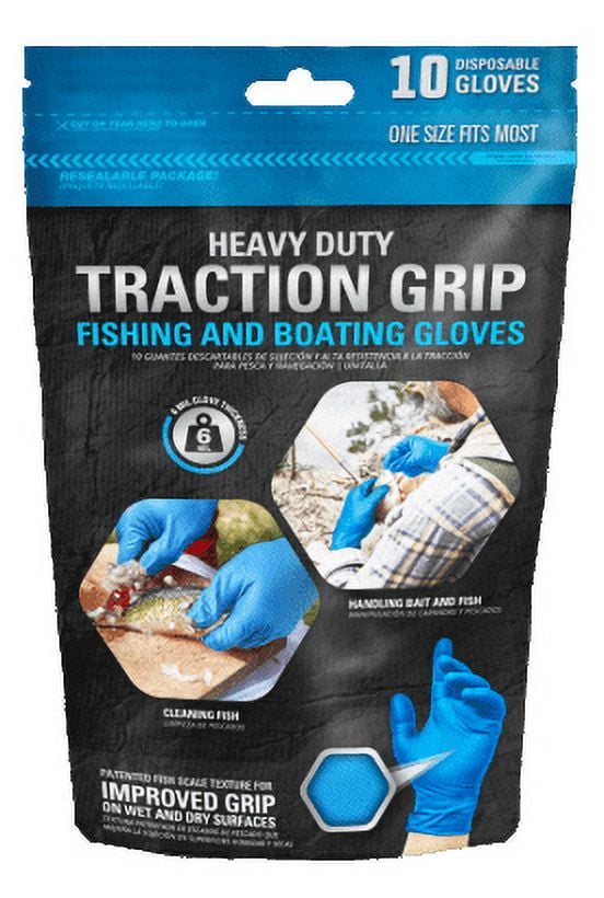 10 count - Traction Grip 6 Mil Textured - Disposable Nitrile Gloves ...