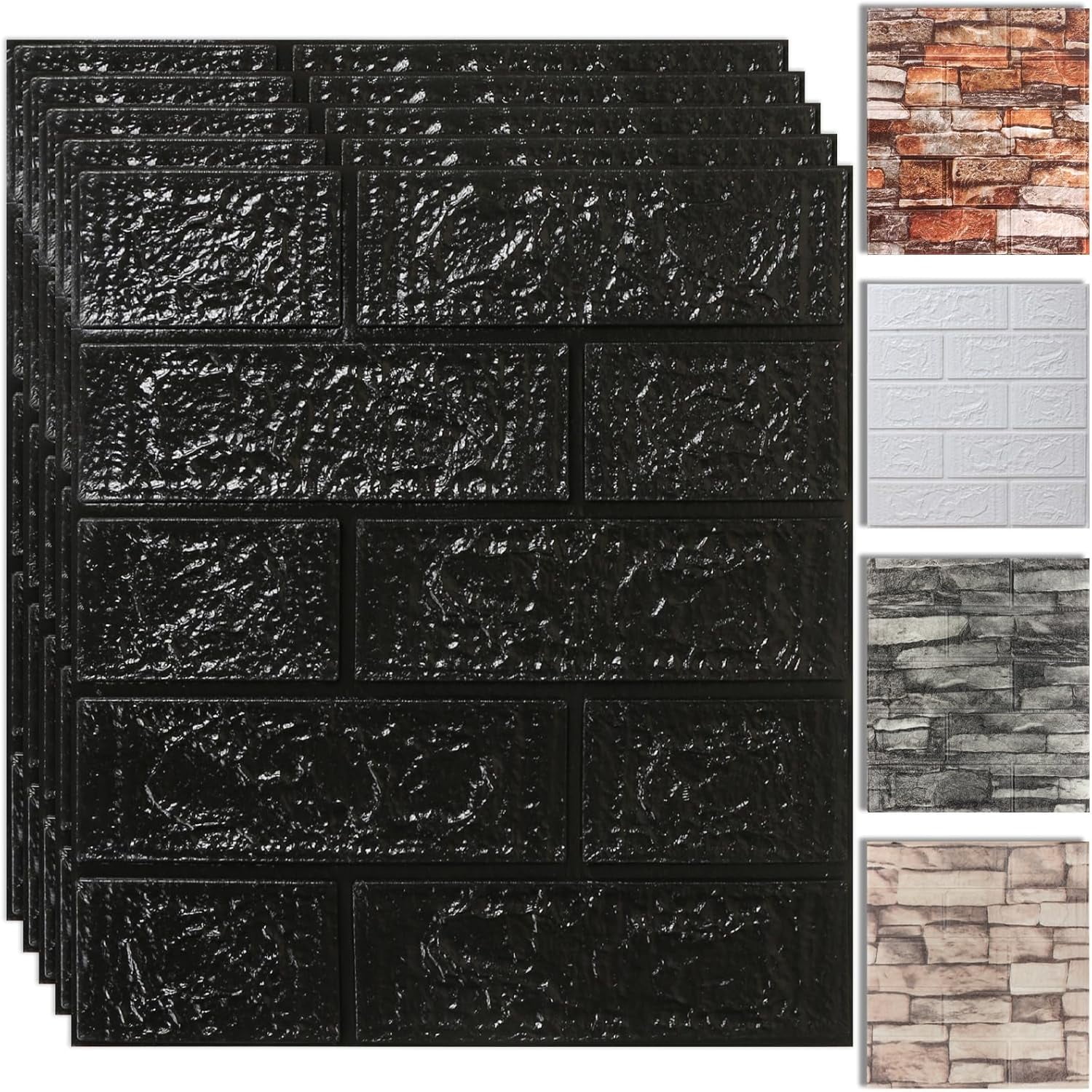 10 count Wall Panels Peel and , Self- Decorative Brick Wallpaper Wall ...