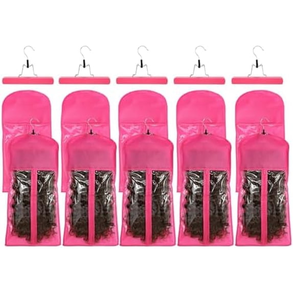 10 count Wig Storage Bags with Hanger Hair Extensions Storage for ...