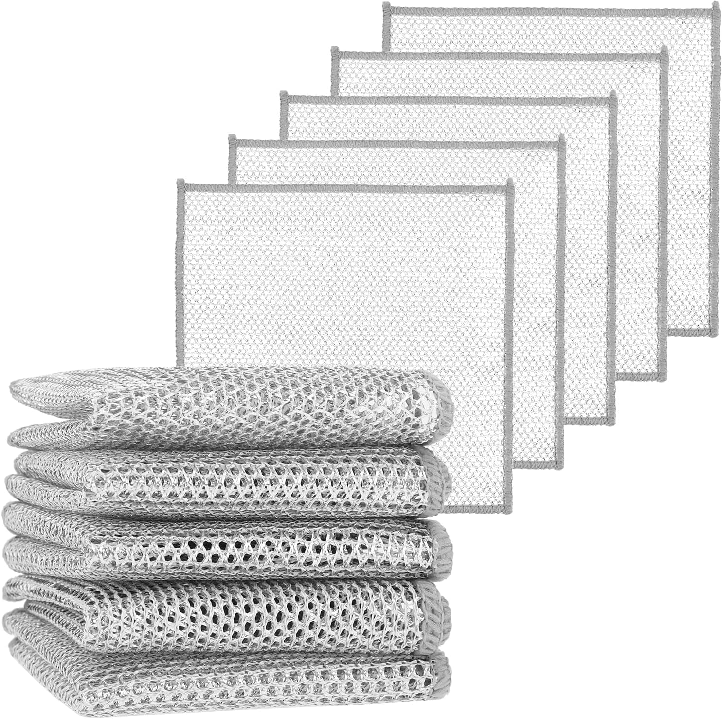 10 count Wire Dishwashing Rags for Wet and Dry Non Scratch Wire Dish ...