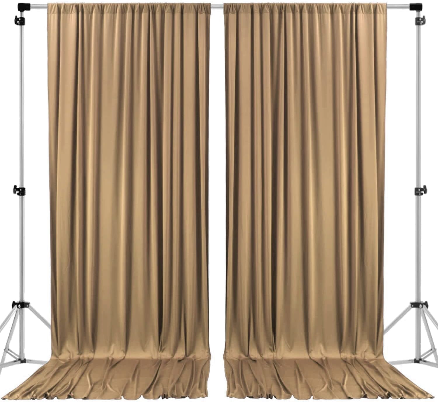 10 feet x 10 feet Beige Polyester Backdrop Drapes Curtains Panels with ...