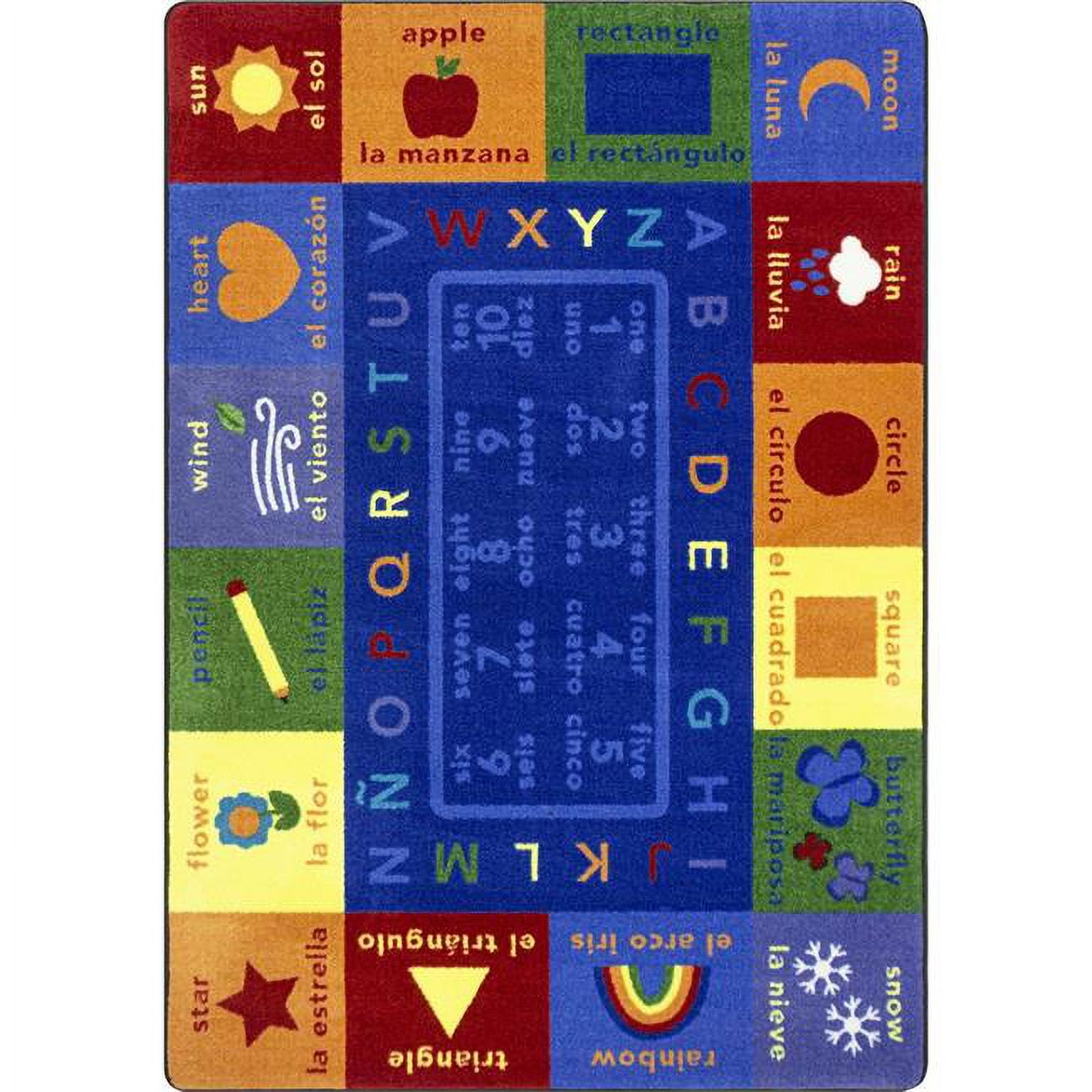 10 ft. 9 in. x 13 ft. 2 in. First Words Children Area Rug Multi Color ...