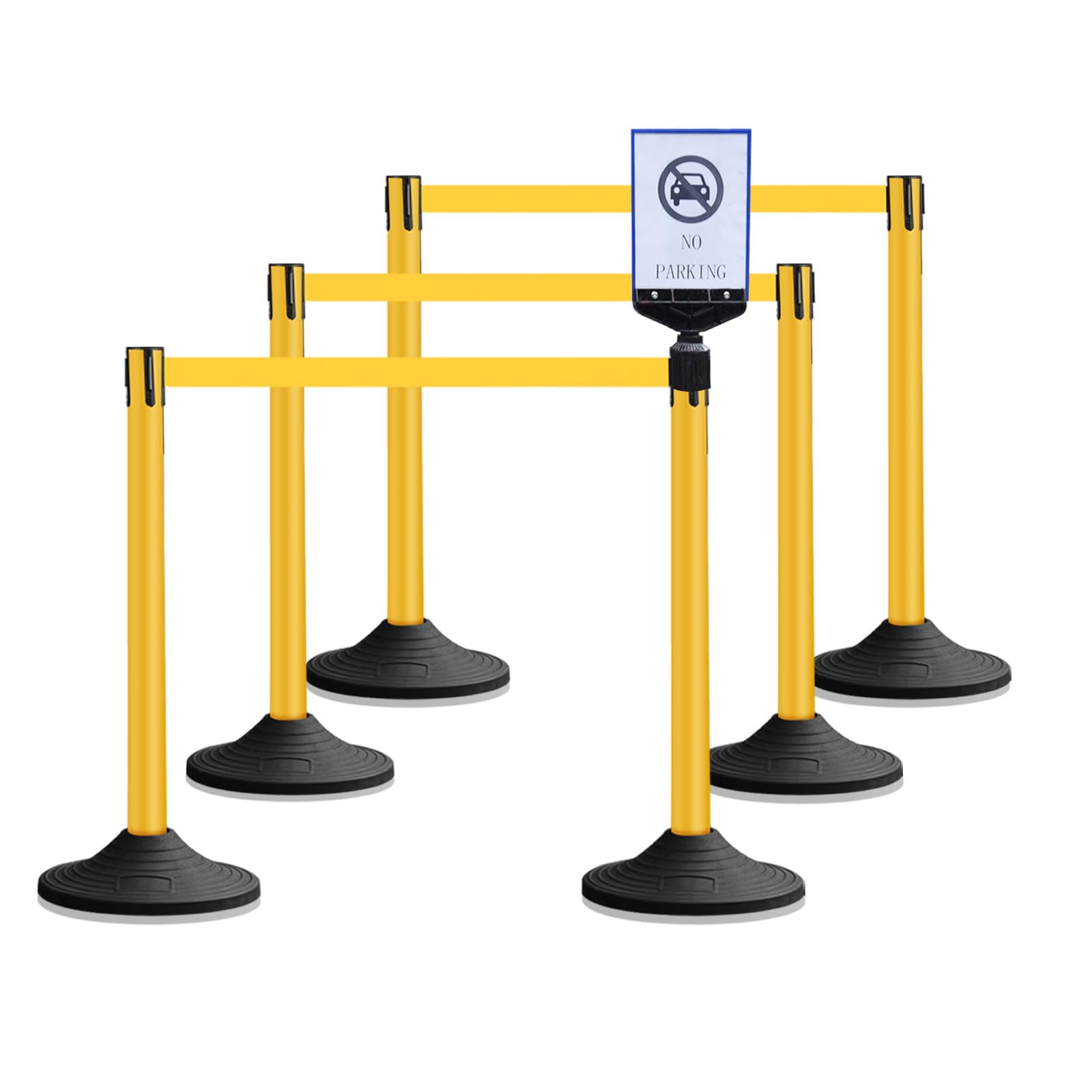 10 ft Crowd Control Stanchion Set with Retractable Belts, Queue ...