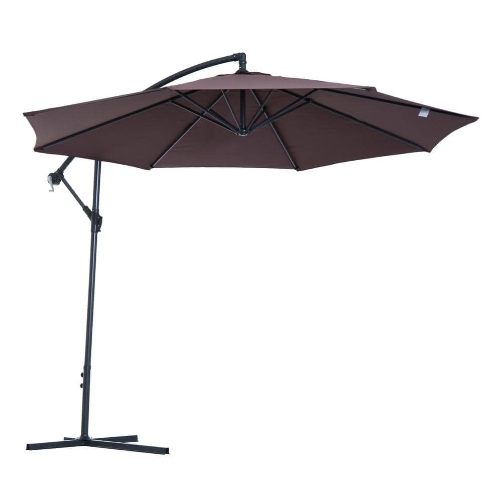 10 ft. Hanging Tilt Cantilever Offset Patio Umbrella with UV and Water ...