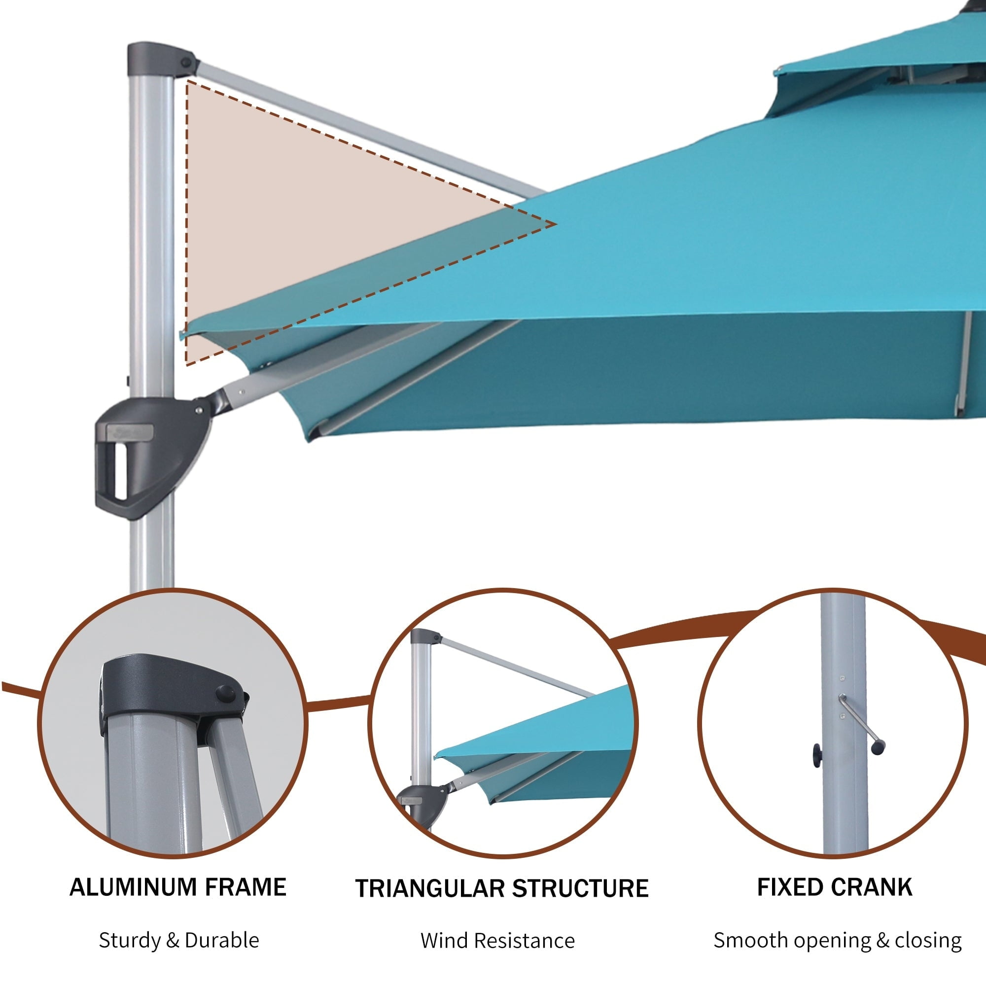10 ft. Octagon Cantilever Patio Umbrellas Adjustable 5 Angle Outdoor ...