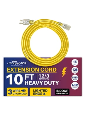 10 ft Extension Cords in Extension Cords by Length - Walmart.com