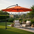 10 ft Solar Powered 360° Rotating LED Patio Umbrella with Weather ...