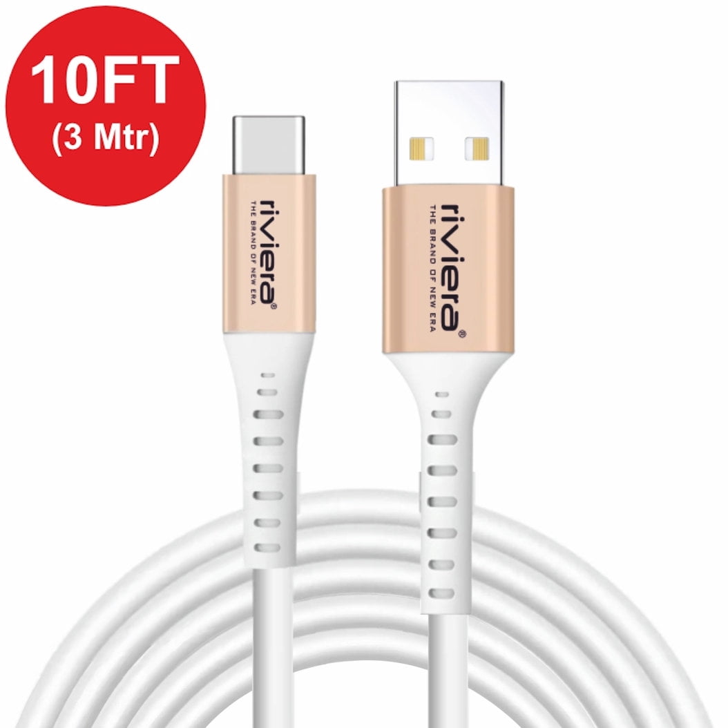 10 ft USB-C to USB-A High-Speed Charge & Sync Cable - White - Walmart.com