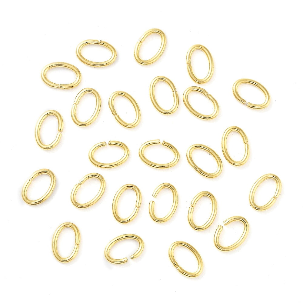 10 g 304 Stainless Steel Jump Rings Closed Jump Rings Oval Real 18K ...