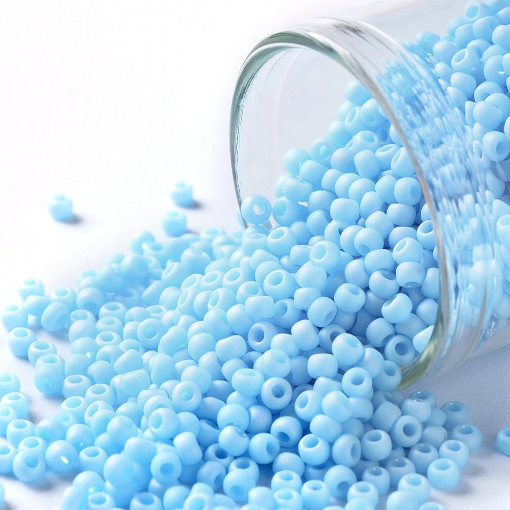 10 g TOHO Round Seed Beads Japanese Seed Beads (403F) Light Blue Opaque ...