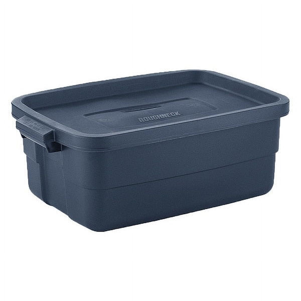 10 gal Storage Tote, Dark Indigo Metallic, Plastic, 23 7/8 in L x 15 7/ ...