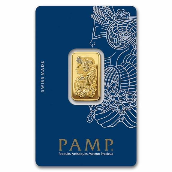 PAMP Suisse, 10 Gram Gold Bullion Bar, .9999 Fine, Lady Fortuna Design ...