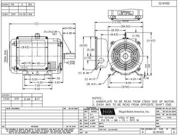 10 hp 1725 RPM 215TZ Frame 230V Open Drip Leeson Electric Motor ...