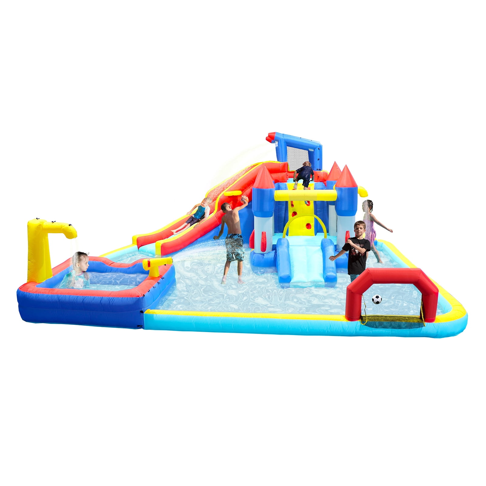 10 in 1 Inflatable Slide Water Park Bouncing House Garden with Splash ...