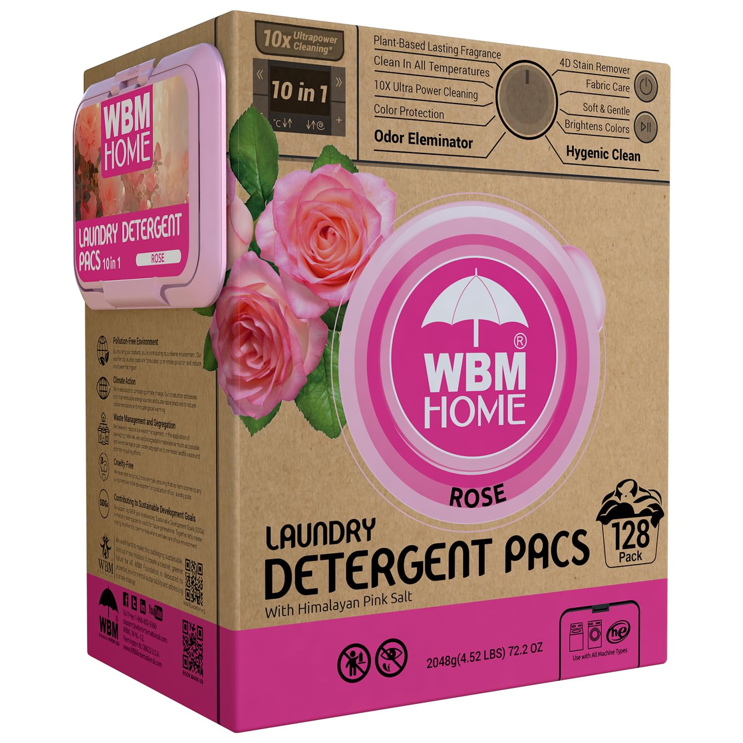 10-in-1 Laundry Pods, Total 128 Count, High Efficiency, Ultra ...