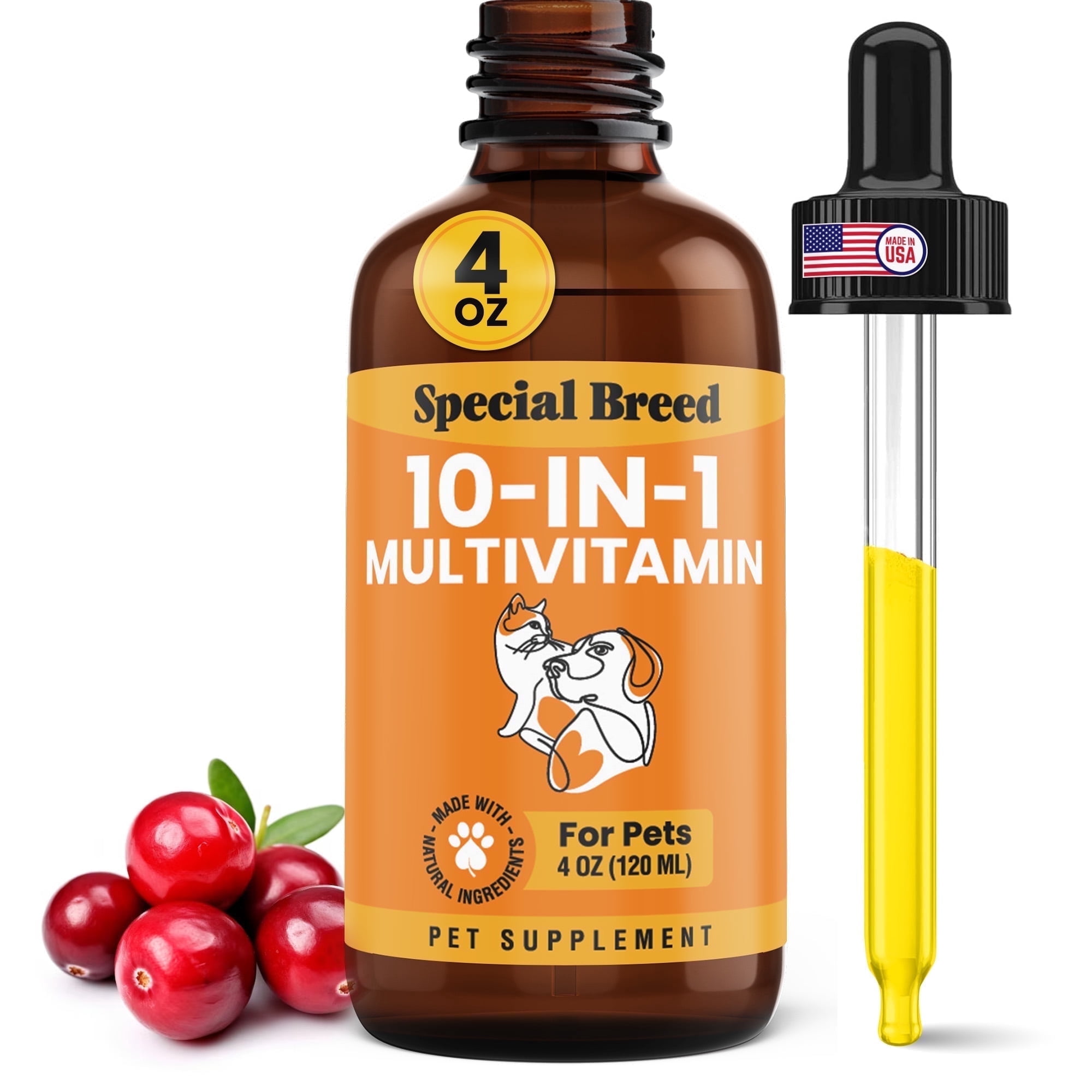 Special Breed, 10-in-1 Liquid Multivitamin for Dogs and Cats, 4 oz ...
