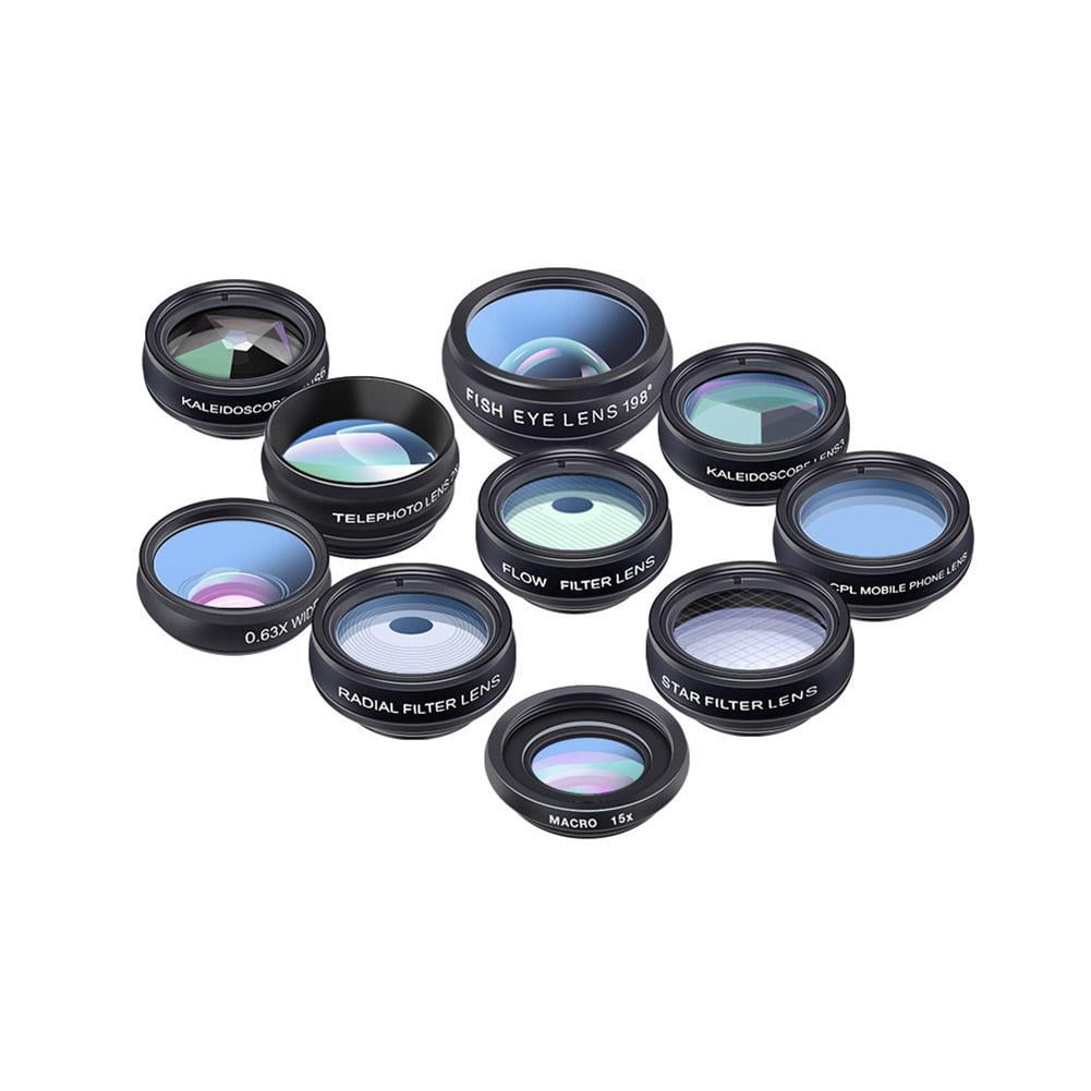 10 in 1 Mobile Phone Camera Lens Kit Wide Angle/Macro/Fisheye/CPL/Star ...