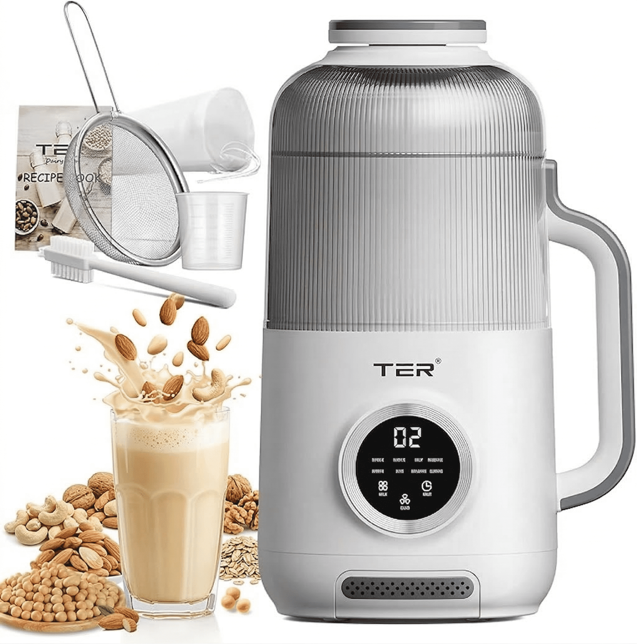 10-in-1 Nut Milk Maker 40oz/1.2L, Automatic Soy Almond Oat Coconut Milk ...
