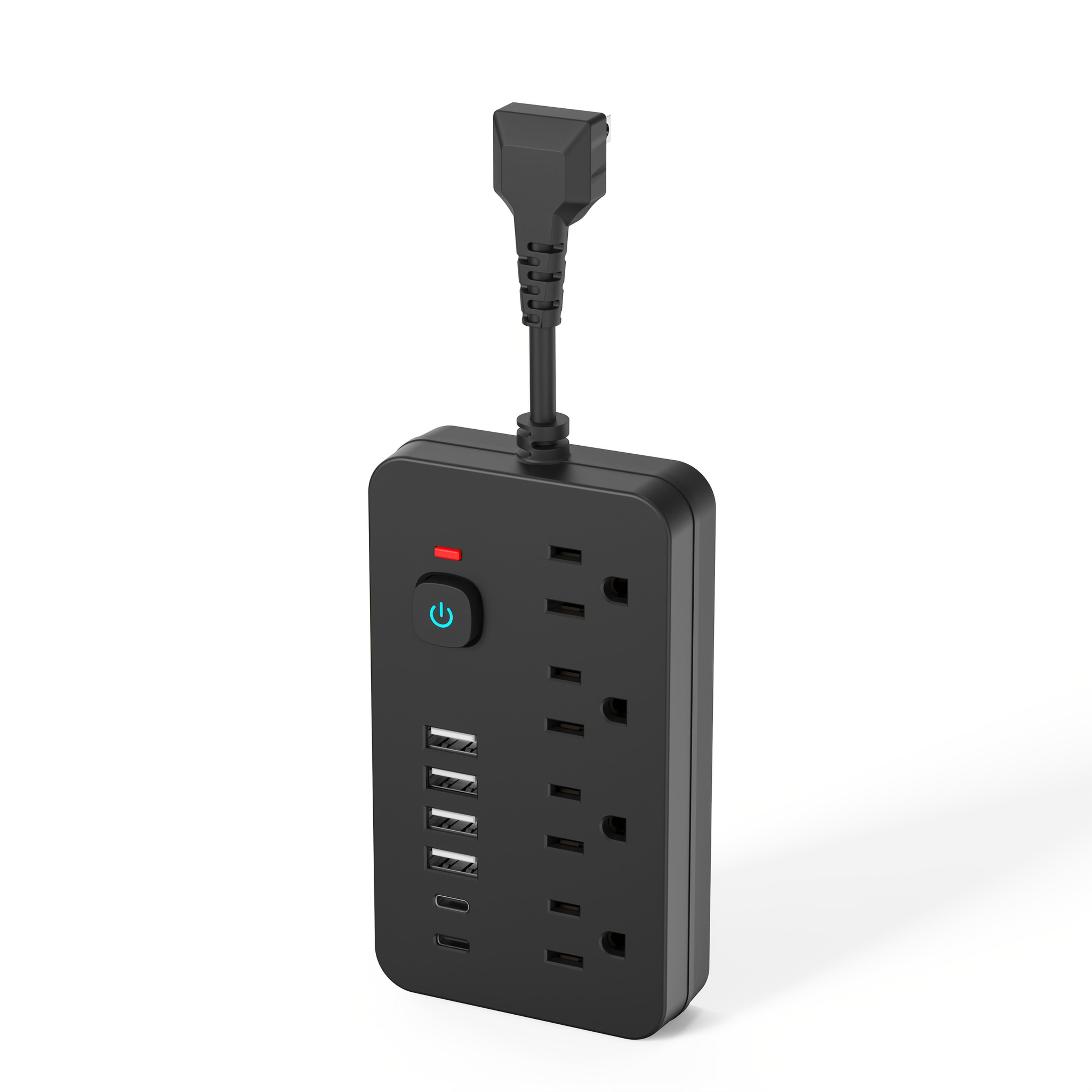 10-in-1 Power Strip: 4 AC Outlets & 6 USB Ports (2 Type-C) with Surge ...