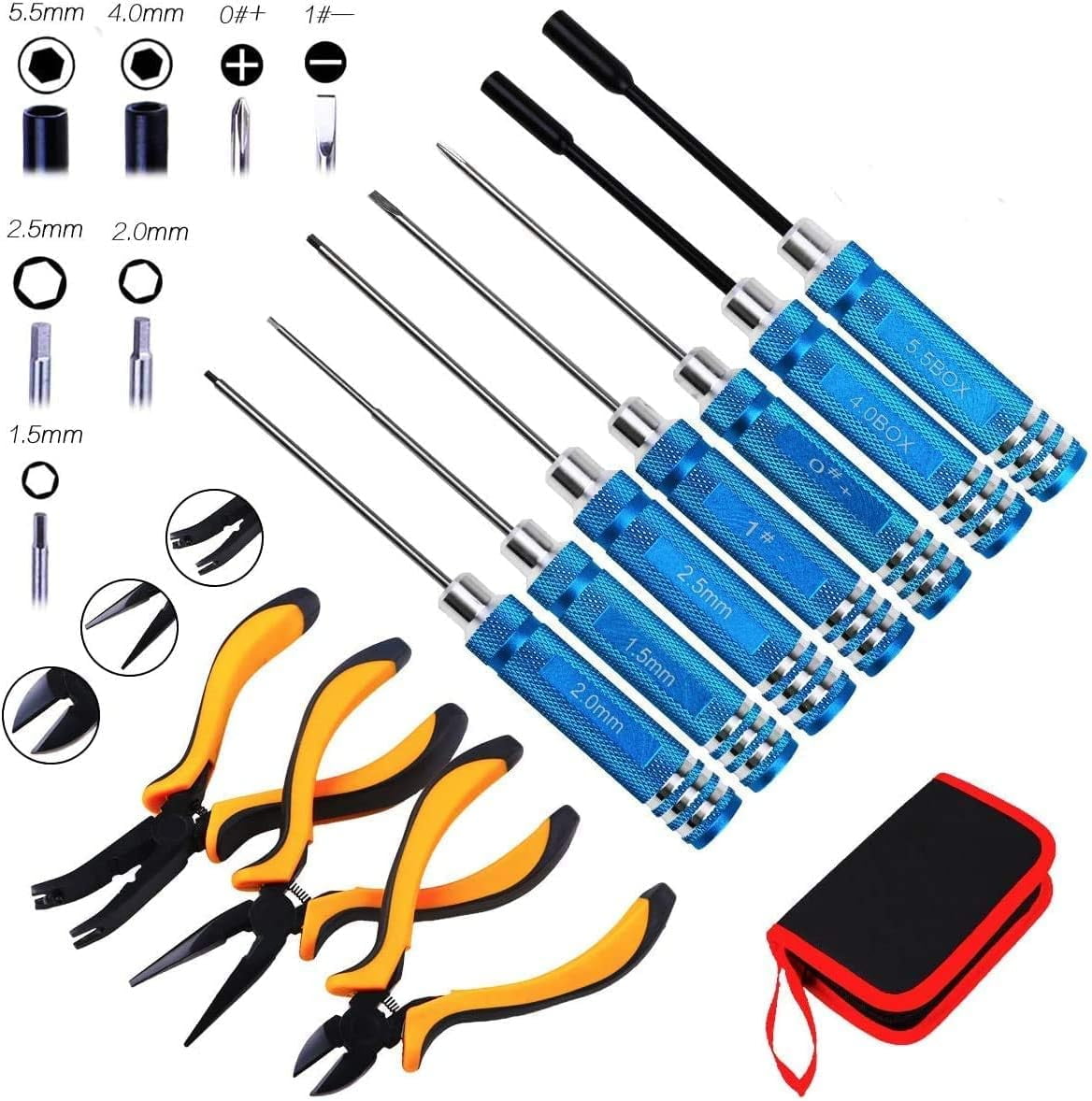 10 in 1 RC Tools Kits Hex Screwdrivers Pliers Tool Set Wrench Repair ...