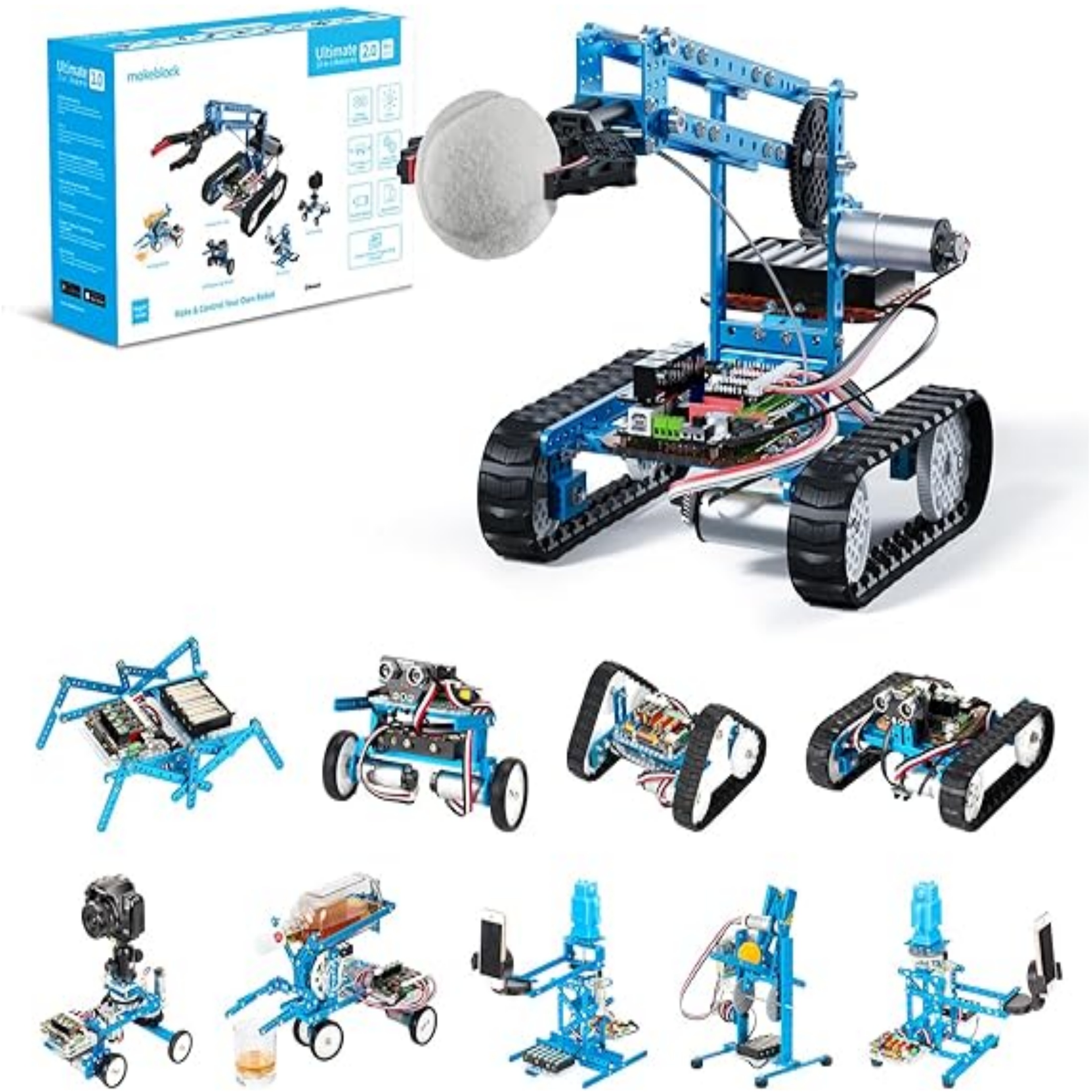 10 in 1 Robot Building Toys, Robotics Kit App Remote Control Robot Toys Compatible with Arduino ...