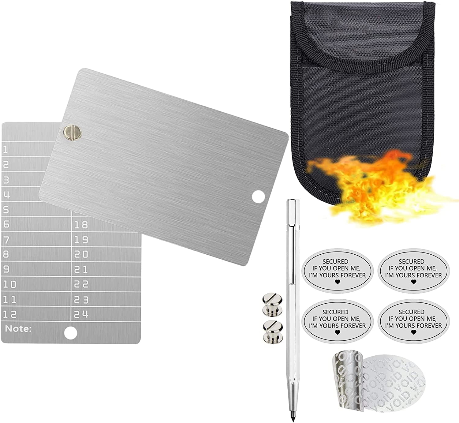 10 in 1 Stainless Steel Digital Bitcoin Crypto Wallet Kit with ...