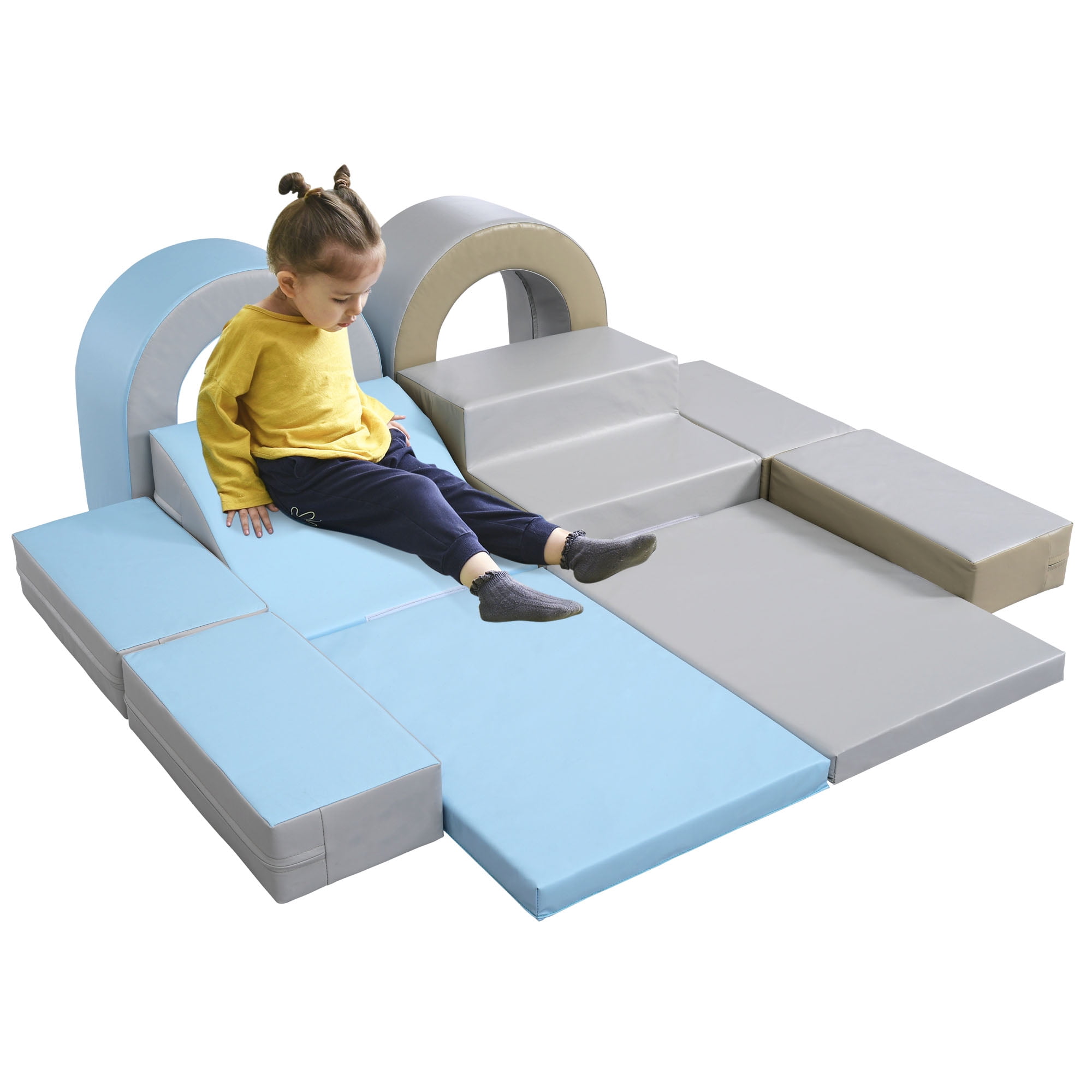 10-in-1 Toddler Climb Crawl Activity Playset Soft Foam Climbing ...