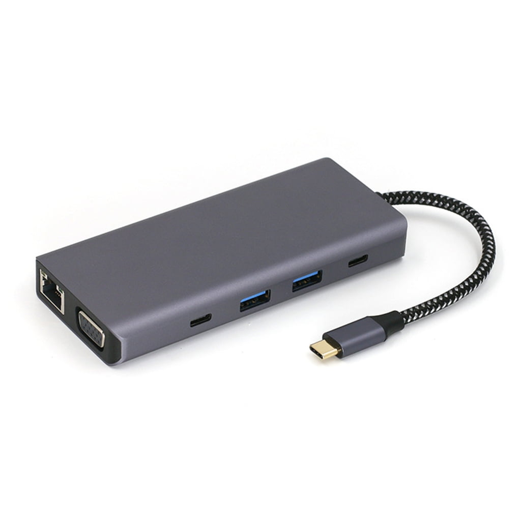 10 in 1 Type C to HDTV VGA RJ45 USB3.0+USB2.0 TF Card Reader Slot 3.5mm ...