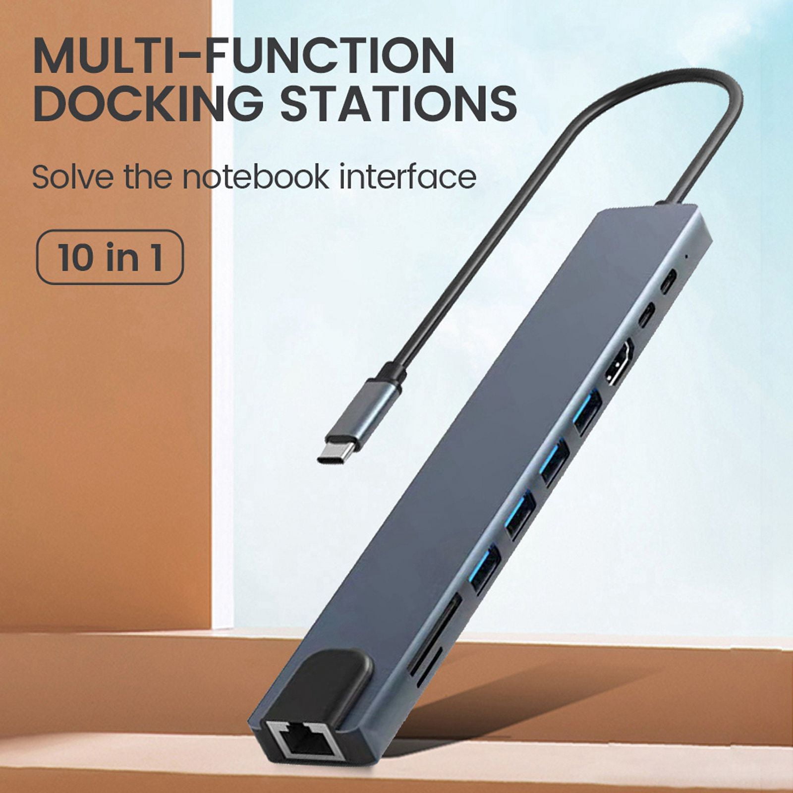 10 in 1 USB C Docking Station USB HUB Type C Splitter - Walmart.com